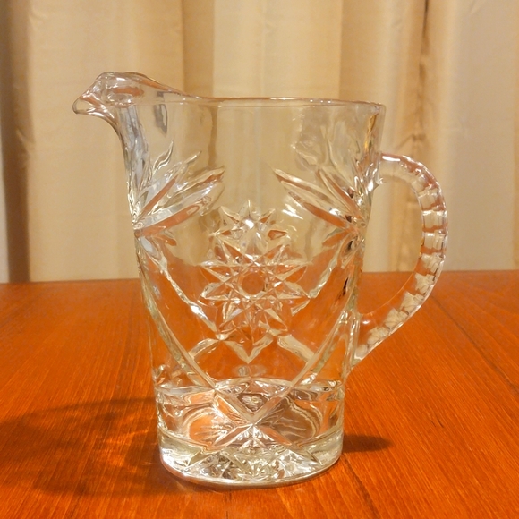 Unique Vintage | Dining | Vintage Crystal Clear Cut Glass Pitcher 95s ...